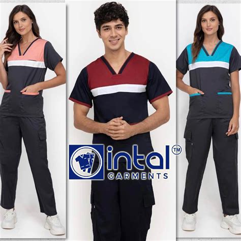 Intal Scrubsuit 03f Cargo 6 Pocket Pants High Quality Premium V Neck