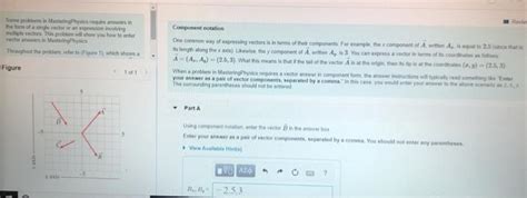 Free Using Component Notation Enter The Vector Vec B In The Answer