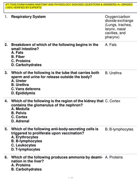 Ati Teas Anatomy And Physiology Full Exam Bundle Actual Exams