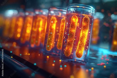 Stylized 3d Bacteria Illustration Retro Lab Setting With Vibrant