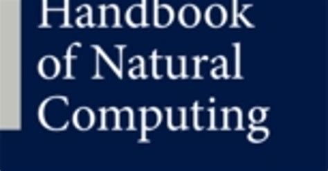 Handbook Of Natural Computing Universiteit Leiden