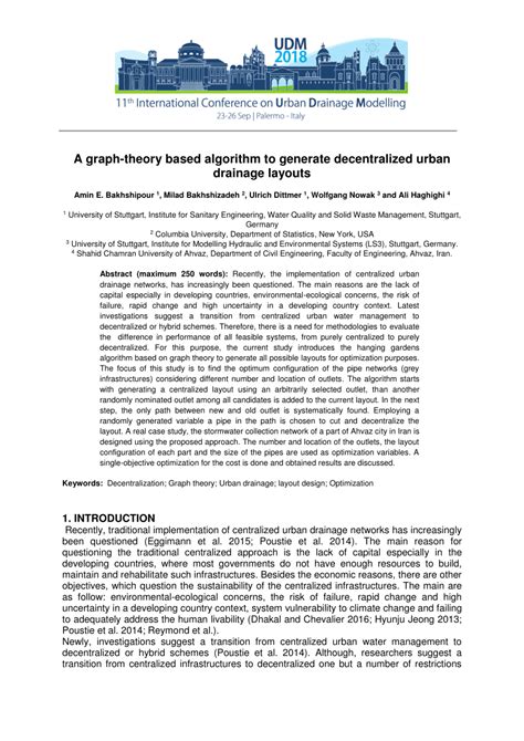 pdf a graph theory based algorithm to generate decentralized urban