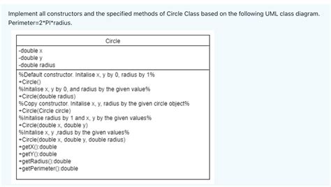 solved public class circle{ private double x y radius