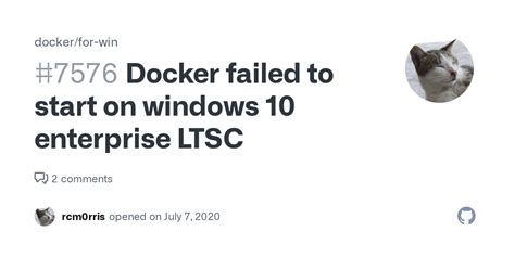 Docker Failed To Start On Windows 10 Enterprise Ltsc · Issue 7576