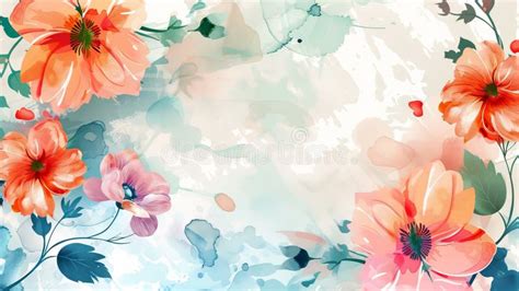 Delicate Floral Watercolor Background Frame For Social Media Posts