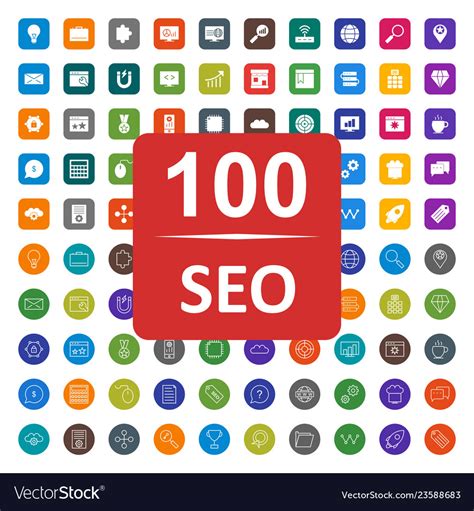 Set Of Seo Search Engine Optimization Icons Vector Image