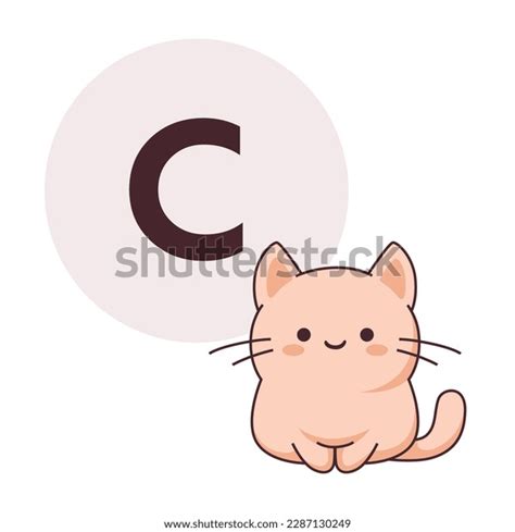 Cute Cat Letter C Alphabet Vector Stock Vector Royalty Free 2287130249 Shutterstock