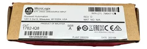 1762 Iq8 Allen Bradley Micrologix 1200 Input Module 8pts 24