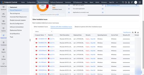 troubleshooting patch deployment errors endpoint central