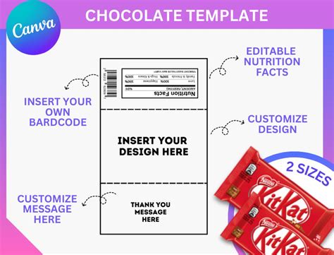 Editable Chocolate Wrapper Template Editable Chocolate Bar Template Chocolate Template Canva