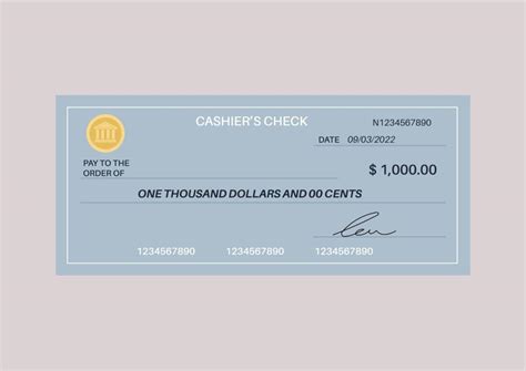 Cashiers Check Example