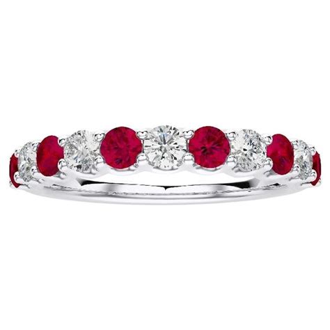 1981 Classic Collection Ring 0 33ct Diamonds And 0 5ct Ruby In 14k White Gold For Sale At 1stdibs
