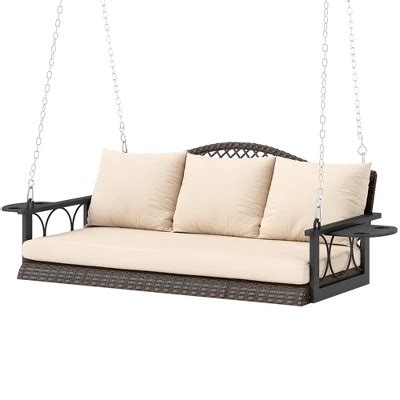 Cayuse Wicker Tear Drop Hanging Chair Browntan Christopher Knight