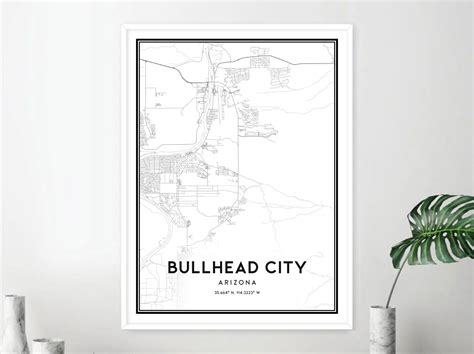 Bullhead City Map Print Bullhead City Map Poster Wall Art Az City Map