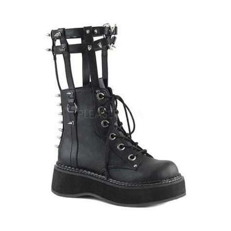 Demonia Womens Emily 357 Ankle Boot Size 8 Black Vegan Leather Womens Gothic Boots Gothic