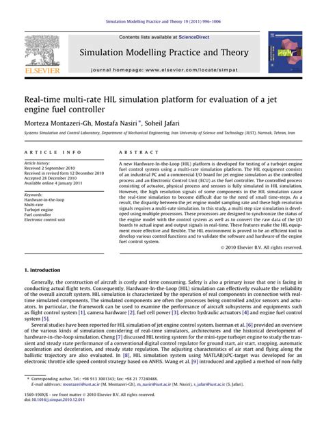Real Time Multi Rate Hil Simulation Platform For Evaluation Of A Jet