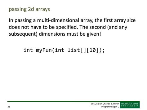 Ppt Pointers Arrays Multidimensional Arrays Powerpoint Presentation