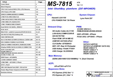 Msi Ms 7815 Rev 13 Schematicpdf And Boardviewcad Msi Mb Pc