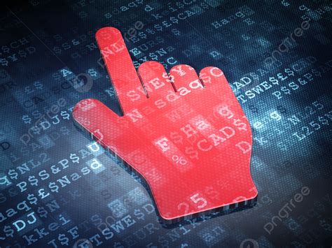 Red Mouse Cursor On Digital Background An Illustration Of Marketing Concept Photo And Picture