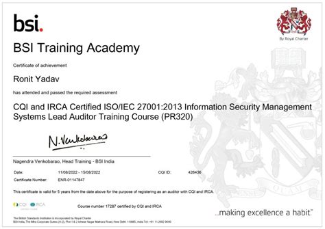 Leadauditor Iso27001 Isms Cybersecurity Infosec Informationsecurity Ronit Yadav