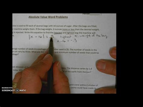 Absolute Value In Word Problems Practice Worksheet Integers