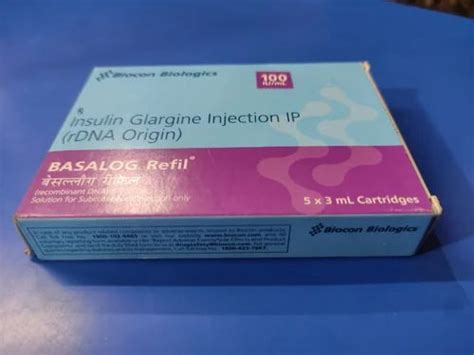 Basalog Refill Insulin Glargine Injection Ip 100 Iu Ml Packaging Size 5x3 Ml Cartridge At