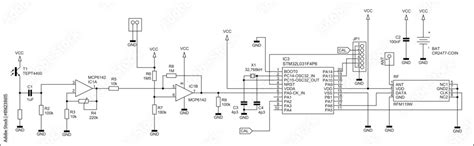 Schematic Diagram Of Electronic Device Vector Drawing Electrical Circuit With Operational