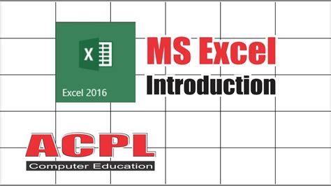 Ms Excel Lesson 01 Introduction Youtube