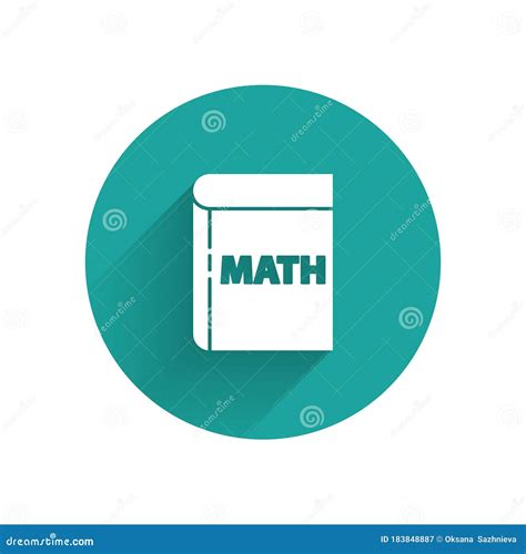White Book With Word Mathematics Icon Isolated With Long Shadow Math Book Stock Vector