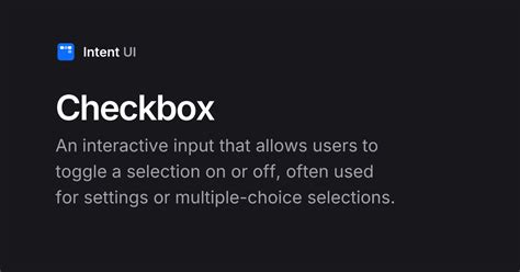 Checkbox Intent Ui