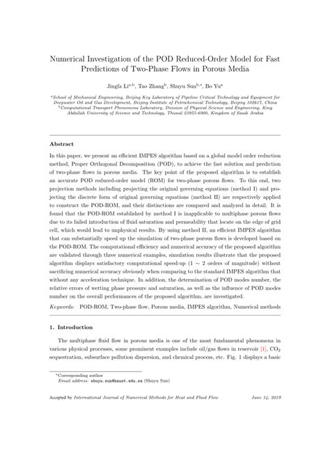 Pdf Numerical Investigation Of The Pod Reduced Order Model For Fast