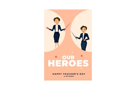 Teacher Day Greeting Card Design Graphic By Dinarelok777 · Creative Fabrica