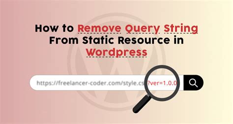 Query String Wordpress How To Remove It From Static Resources