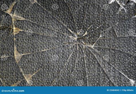 Broken Reinforced Glass Window Stock Photography Image