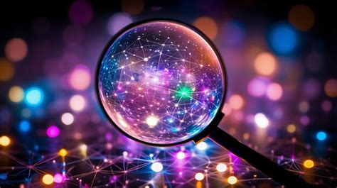 Premium Photo Magnifying Glass Over Colorful Network