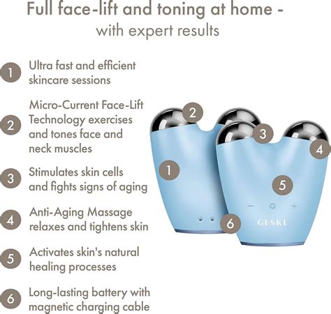 Geske 6 In 1 Microcurrent Face Lifter Anti Aging Massage Technology