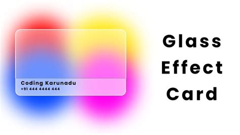Glass Effect Card Color Gradiant Shadow Using Html And Css Only Coding
