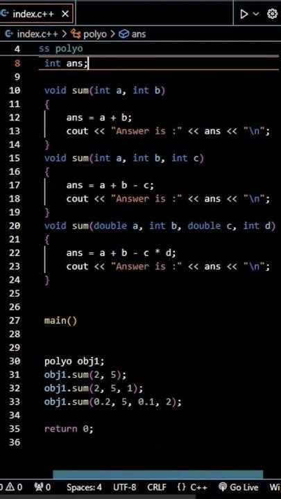 Polymorphism Of Oops Concepts In C Programming Shorts Youtubeshorts Programming C