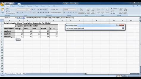 Tutorial Function Hlookup Dan Match Pada Microsoft Excel Youtube