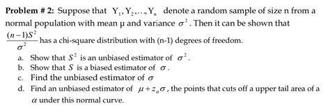 solved suppose that y1 y2 yn denote a random sample