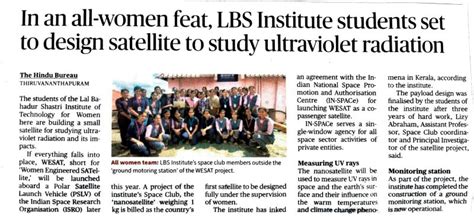 lizy abraham on linkedin wesat womenengineeredsatellite space spaceclub spaceclublbsitw