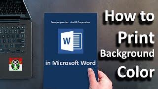 Print Background Color In Microsoft Word Doovi