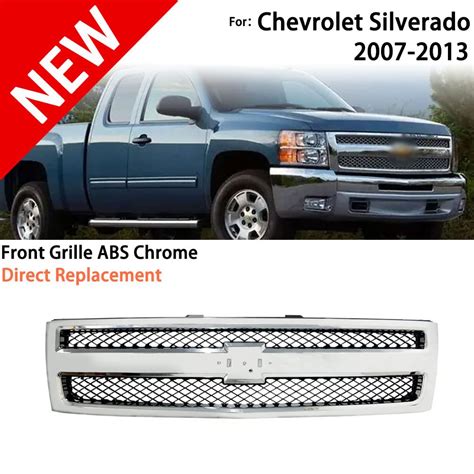 Dibon Auto Front Chrome Grill Grille Compatible For Chevrolet Silverado