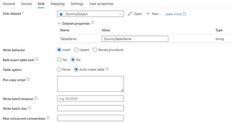 Azure Data Factory Copy Activity Auto Table Creation In Sink Side Is