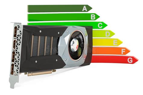 Video Card GPU With Energy Efficiency Chart D Rendering Stock Illustration Illustration Of