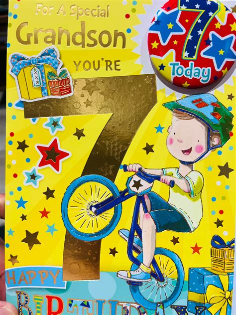 Grandsons 7th Birthday Card Park Lane Ts Cards