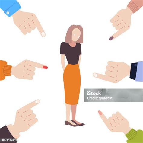 우울한 사업가 괴롭힘 에 의해 둘러싸여 괴롭히는 여자 폭력 피해자 괴롭히는 조롱 공공 비승인 Scapegoat 개념 전체 길이 불안에 대한 스톡 벡터 아트 및 기타 이미지