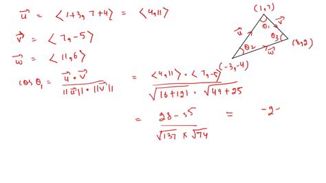 Solved Use Vectors To Find The Interior Angles Of The Triangle With