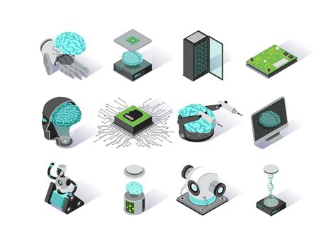 Artificial Intelligence Isometric Icons Set 1434592 Vector Art At Vecteezy