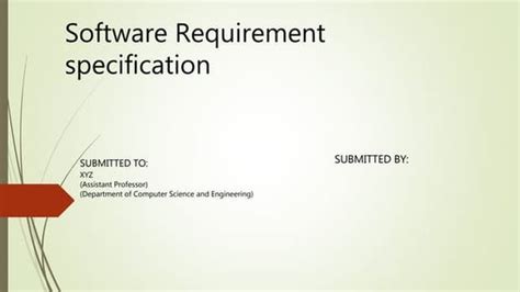 Srs Software Requirement Specification Pptx Operating Systems Computer Software And